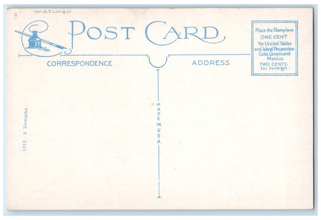 c1930's Woman Mailman Checklist Correspondence Card Unposted Vintage P — Eternal Loot