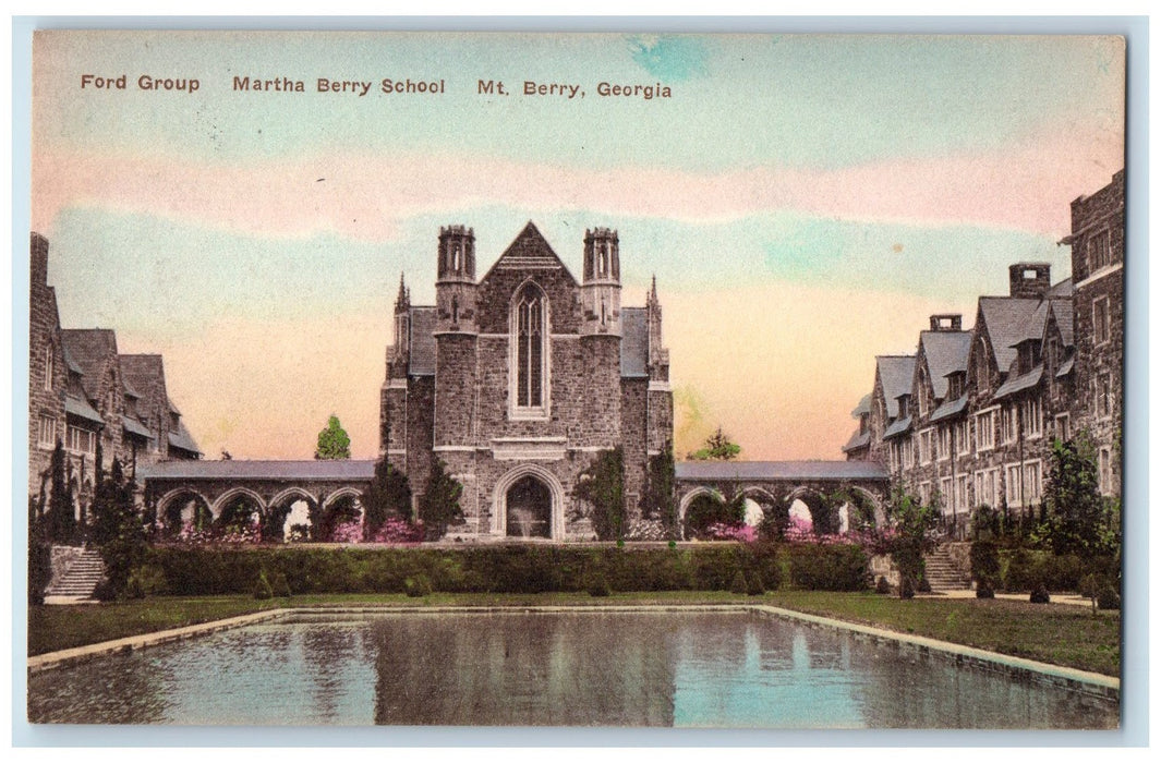 Ford Group Martha Berry School Mt. Berry Georgia GA Hand-colored Postc ...